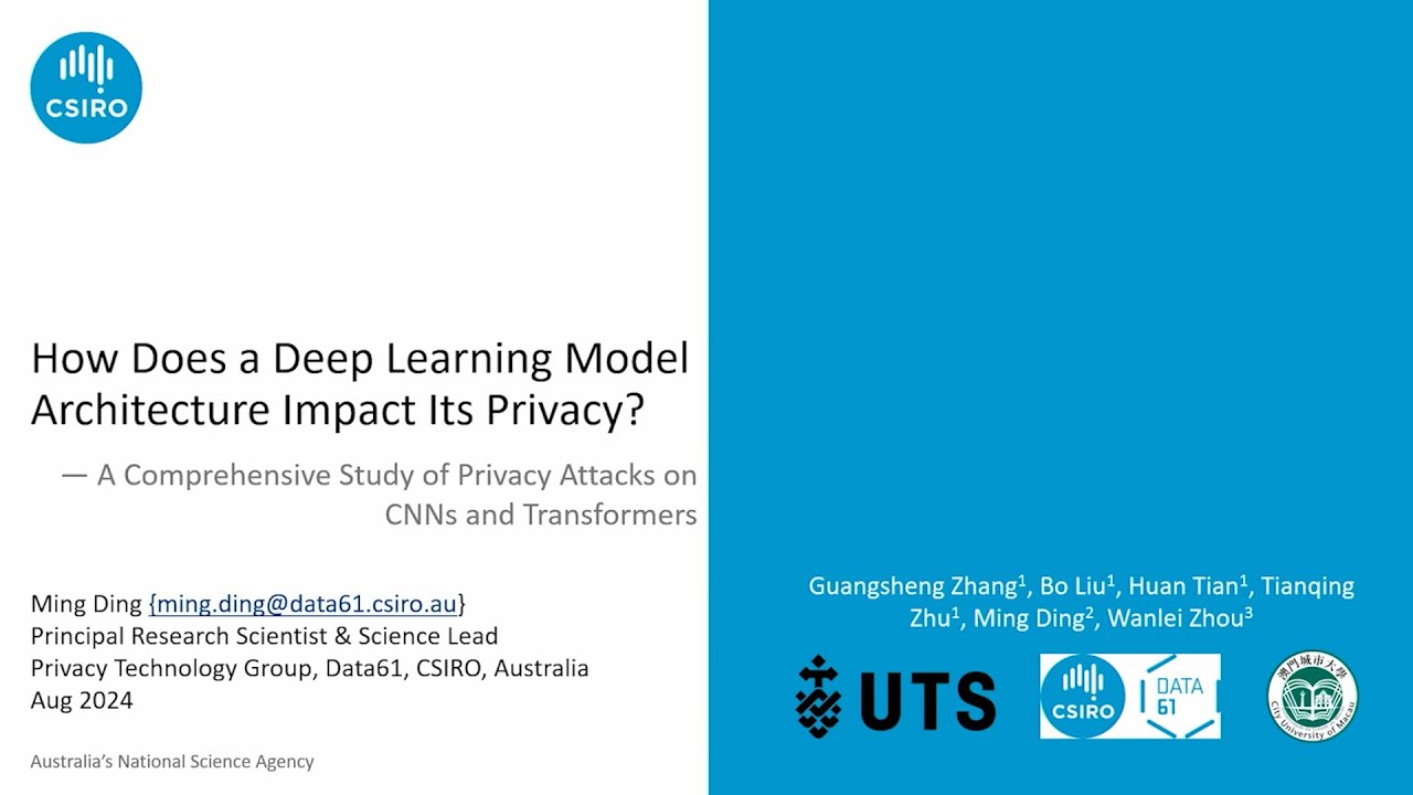USENIX Security '24 - How Does a Deep Learning Model Architecture Impact Its Privacy?...