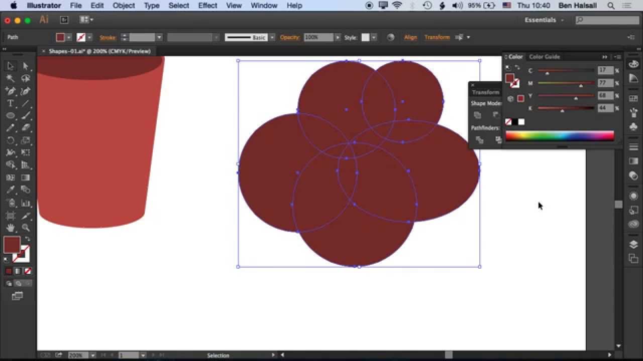 Illustrator: Combining Shapes Using the Pathfinder