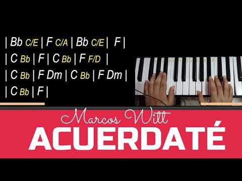 Acuérdate - Marcos witt - Tutorial - piano