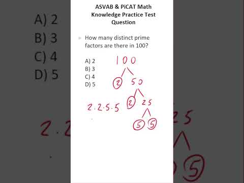 ASVAB/PiCAT Math Knowledge Practice Test Question: Prime Factors #acetheasvab with #grammarhero