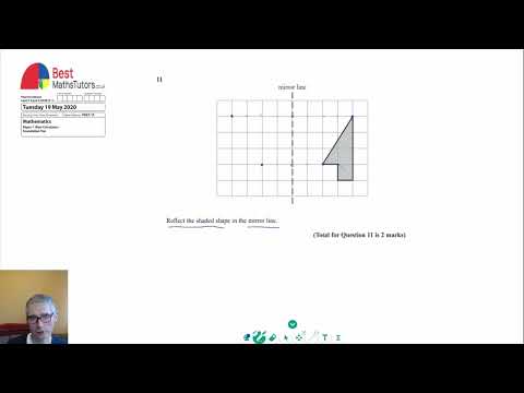 Reflections GCSE Maths Edexcel foundation Paper 1 May 2020 Question 11