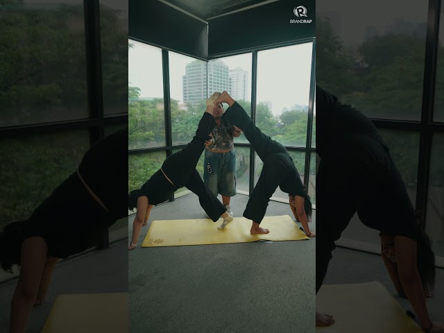 Partner poses with the Light Active yoga mat