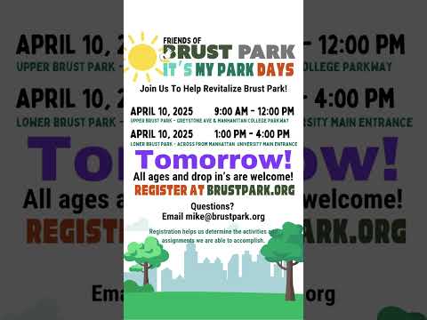 Join Us Tomorrow For Our First Friends of Brust Park Event