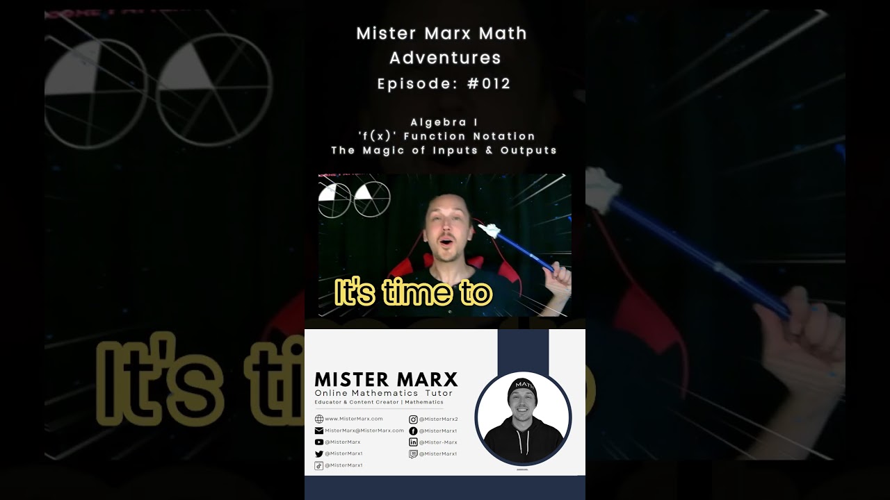 f(x) Function Notation-Magic of Inputs & Outputs-Algebra | #012 Mister Marx Math Adventures #SHORTS
