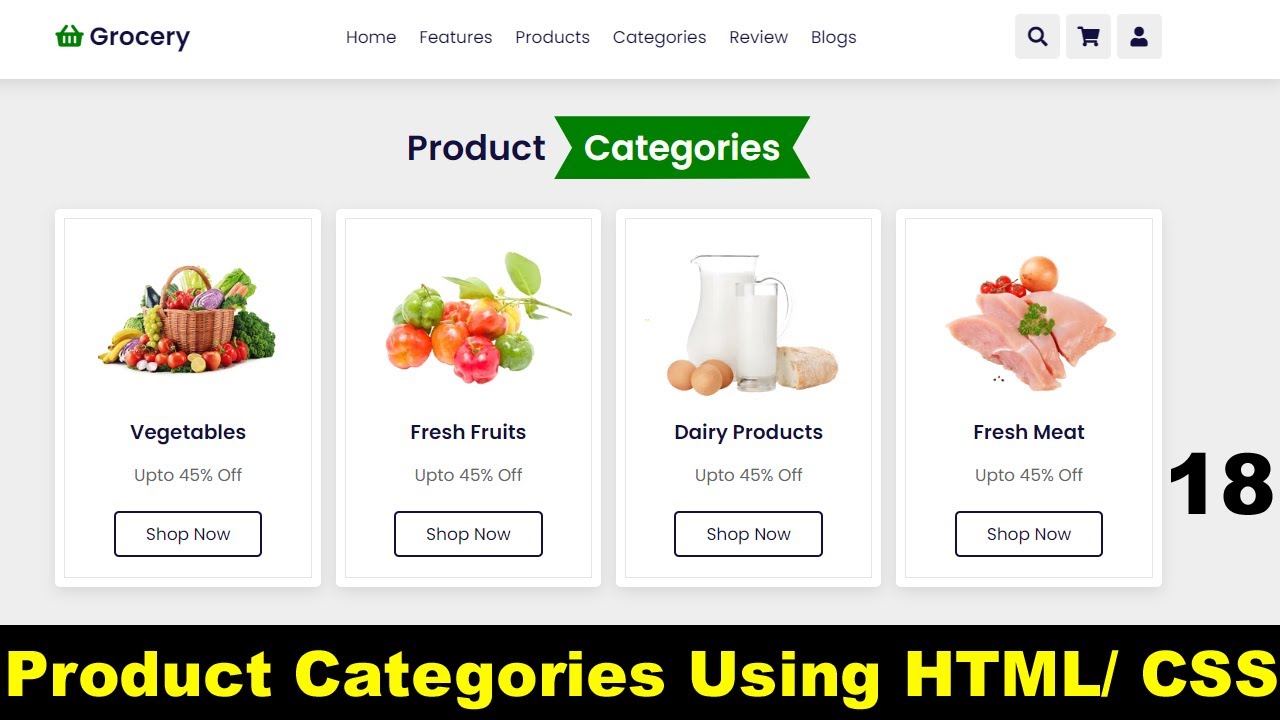 How to create a Responsive Product Category Page using HTML/ CSS | Ecommerce Product Card Using HTML