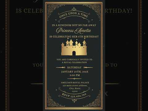 ANIMATED ONCE UPON A TIME INVITATION Story Book Fairytale Princess Book Cover Once Upon a Time Evite