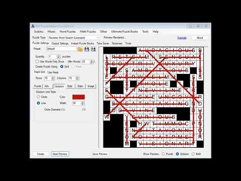 How to create Reverse Word Search Puzzles
