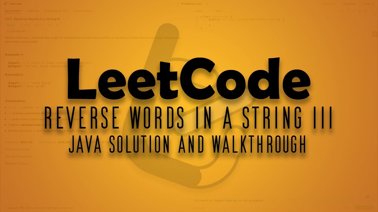 LeetCode 557. Reverse Words in a String 3 || Java Solution Walkthrough