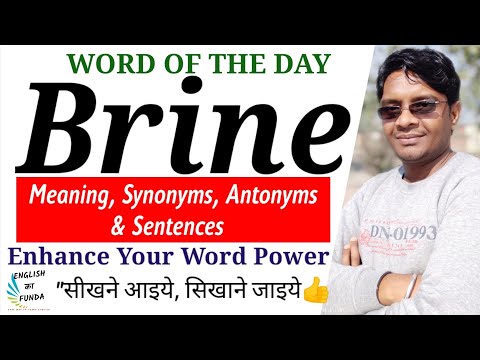 Brine Meaning in English and Hindi, Brine Synonyms and Antonyms, Brine in Sentences, Brine meaning