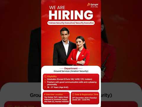 Hiring Groundstaff as a security executive & trainee security executive at mumbai #short #jobalert