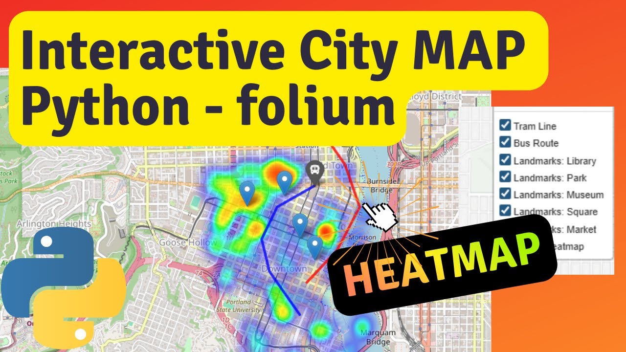 Interactive City Maps in Python: Heatmaps, Routes, and Landmarks with Folium