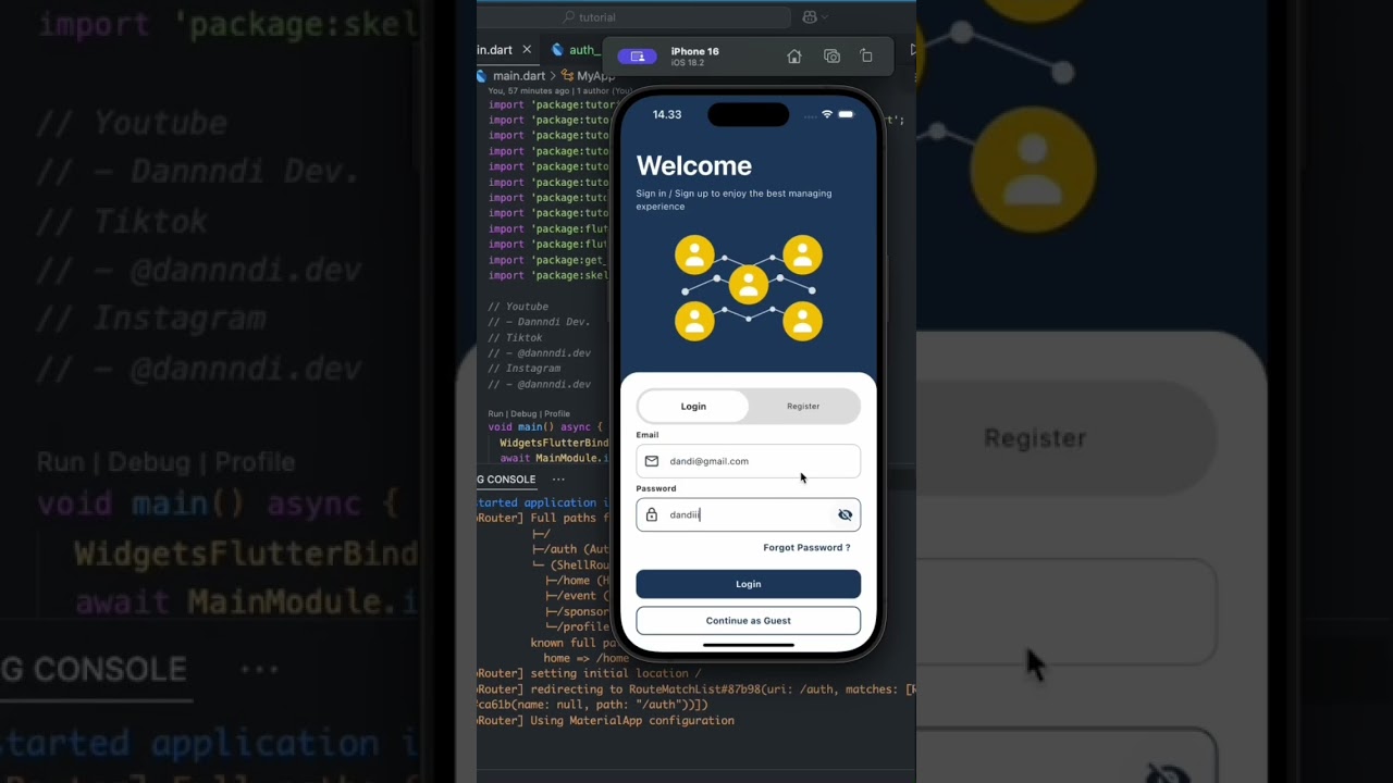 🚀 CUMA BUTUH 1 KOMPONEN! Bikin Login & Register dengan Bottomsheet 🔥 #coding #programmer #flutter