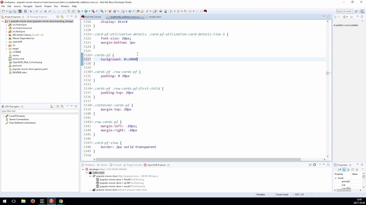Making a code change in JBoss Developer Studio