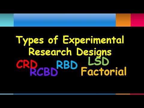 Types of Experimental Research Designs - CRD RBD RCBD LSD FD - Research Methods - Practical Research