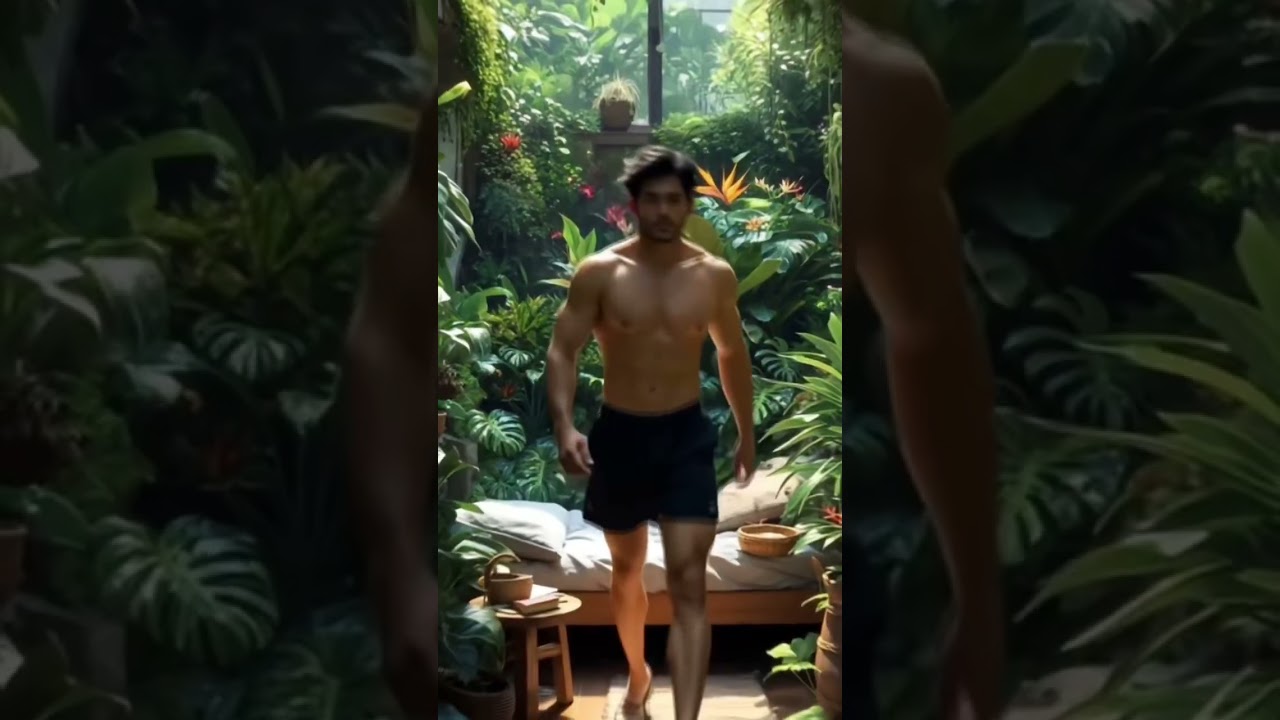POV: He’s walking into your world #hunk #ai #shirtless #shorts