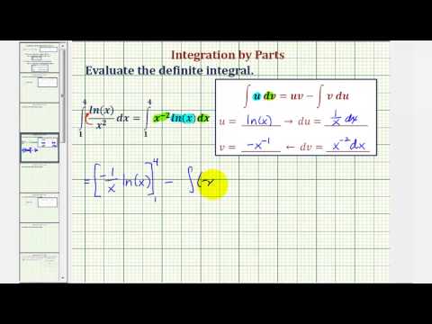 Ex: Definite Integral Using Integration by Parts in the Form x^n*ln(x ...