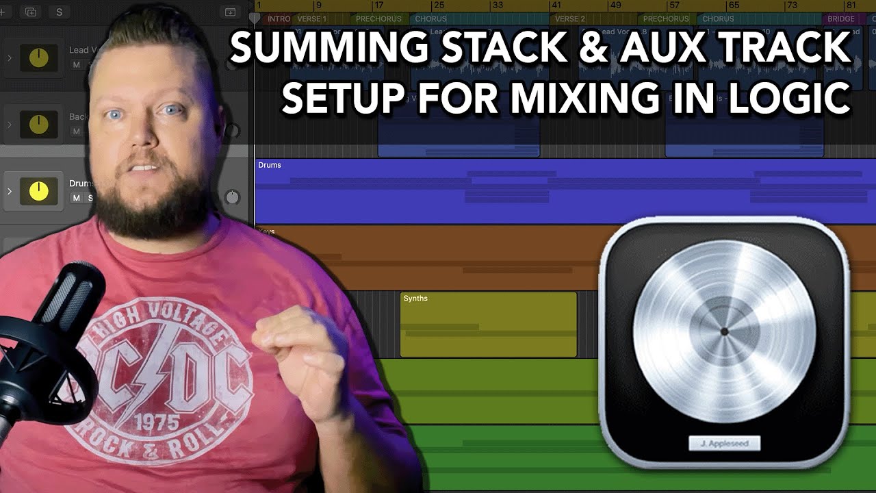 Logic Pro - Summing Stack + Aux Track Mixing Setup