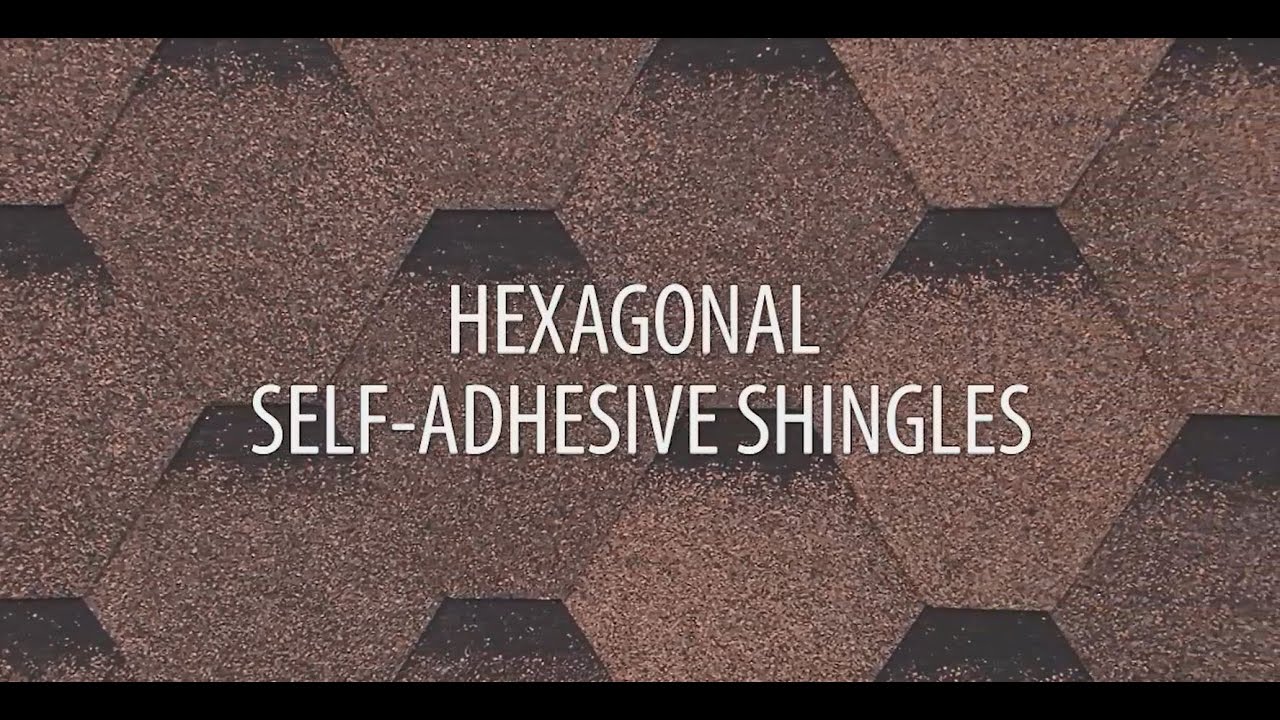 Installing hexagonal self-adhesive roof shingles