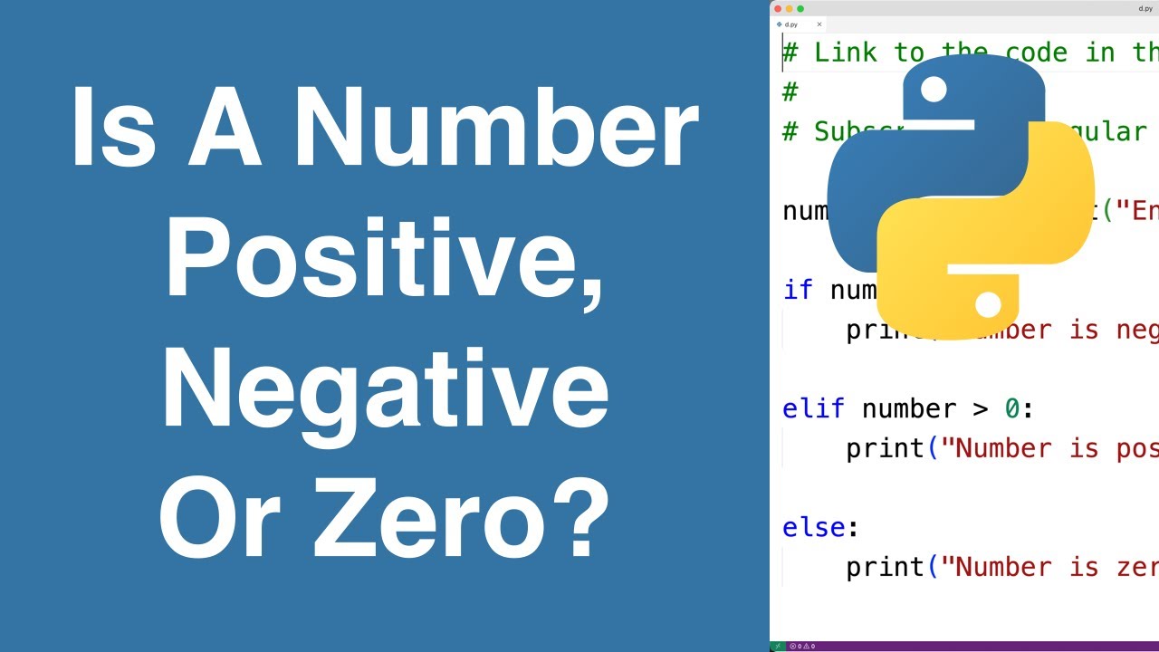 Check If A Number Is Positive, Negative Or Zero | Python Example