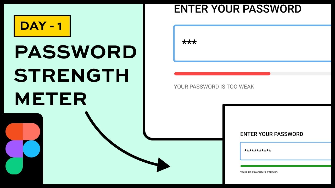 Day 1 -  Password Strength Meter UI Design using Figma | Figma Tutorial