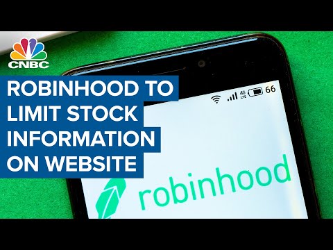Robinhood to limit stock information on its site