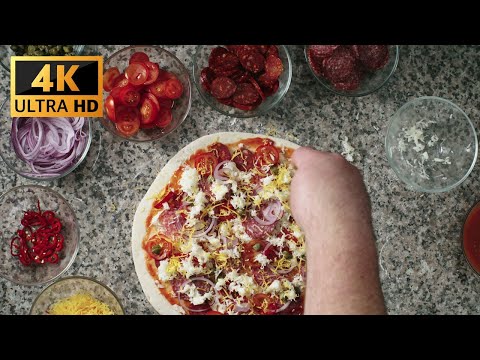 Free Stock Video: Man making a Pizza HD 4K