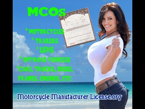 MCOs Certificates of Origin for Vehicles - Motorcycles, Trailers, Trikes, Frames , Etc...