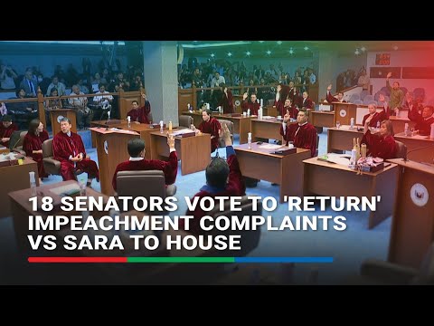 Senate votes to return impeachment complaints vs VP Sara to House | ABS-CBN News