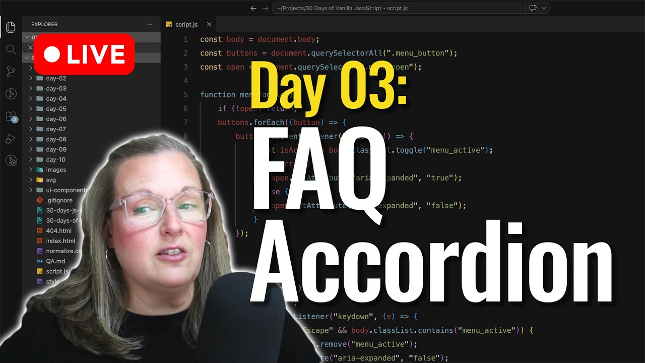 Build a FAQ Accordion with JavaScript (No Frameworks) | Day 03