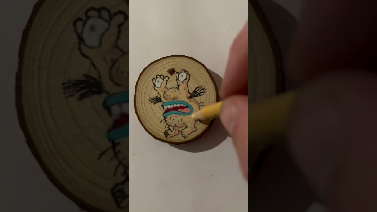 Let’s draw a Krumm from Aaahh Real Monsters! doodle on an ornament.