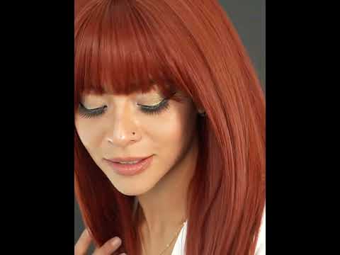 Wine Red Wig Long Curly Hair 9115-4 #wigs #longhair #straighthair #synthetichair #wigstyles