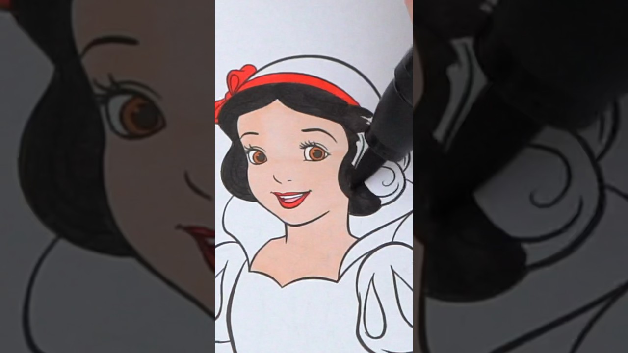 Coloring Snow White 🍎 #coloring #art #disney