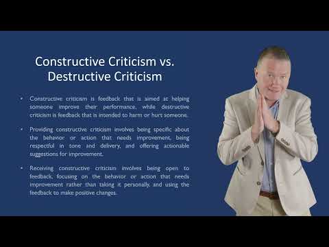 CONSTRUCTIVE CRITICISM VS DESTRUCTIVE CRITICISM