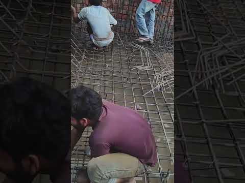 Underground water tank floor rod binding