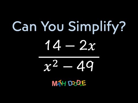Simplifying Rational Expression “(14 – 2𝑥)/(𝑥^2 – 49)” | Step-by-Step Algebra Solution - Math Doodle