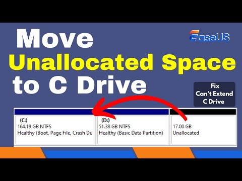 How to Move Unallocated Space to C Drive | Can't Extend C Drive