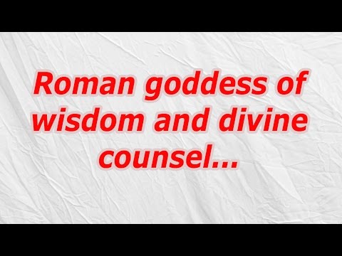 Roman goddess of wisdom and divine counsel (CodyCross Crossword Answer)
