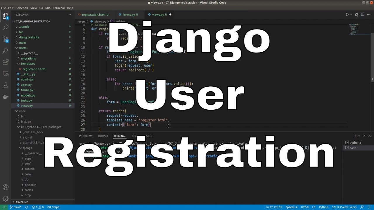 Django Tutorial - User Registration & Sign Up Page #7