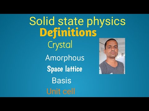 definitions of crystal, amorphous, space lattice and unit cell