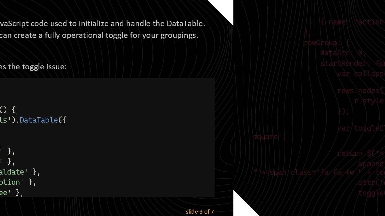 Resolve Your jQuery DataTable RowGroup Toggle Issues with Ease