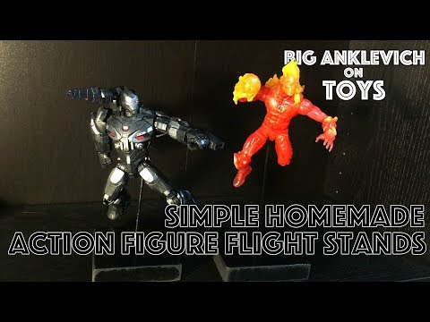Easy To Make, Low Cost, Homemade Action Figure Flight Stands That Look Great On Your Shelf