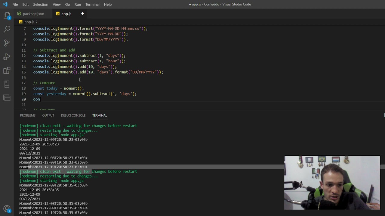 How to use moment to work with date and time in javascript