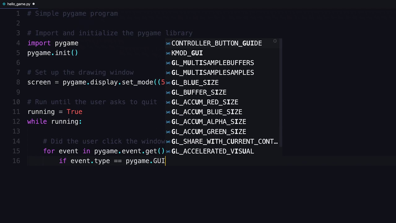 A Basic PyGame Program