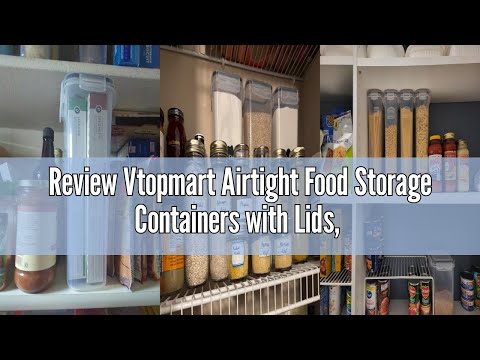 Review Vtopmart Airtight Food Storage Containers with Lids, 4 PCS 2.8L Pasta Containers for Pantry O
