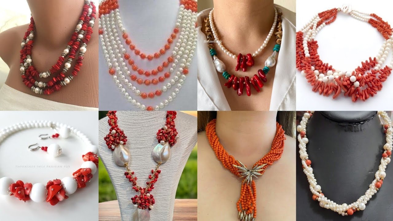 Luxury 🤩Coral with White Pearl Necklace Designs – Jewelry Perfection