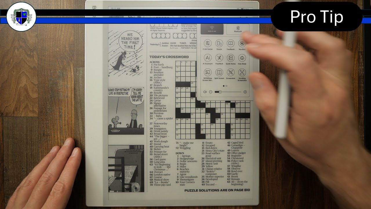 Pro Tip: Boox Note Max, Press Reader, & Crossword Puzzles
