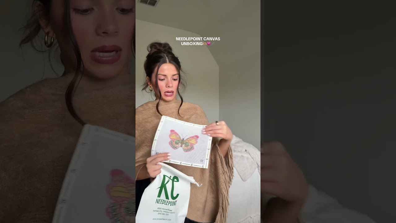 new needlepoint canvas!!! 🤩🪡🫶🏼 #needlepoint #stitchmail #unboxing