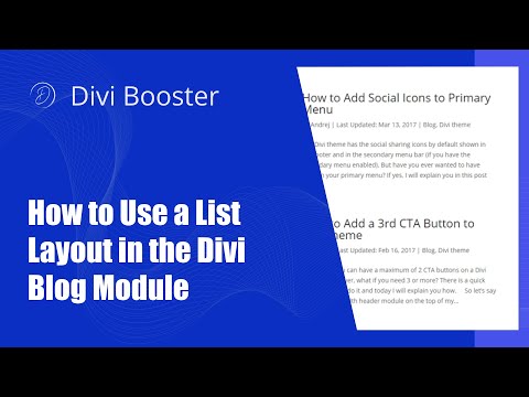How to Use a List Layout in the Divi Blog Module