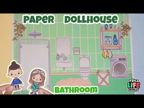 PAPER DOLL HOUSE BATHROOM QUIET BOOK / PRINTABLE DOLLHOUSE / PAPER TOCA BOCA / DIY QUIET BOOK HOUSE
