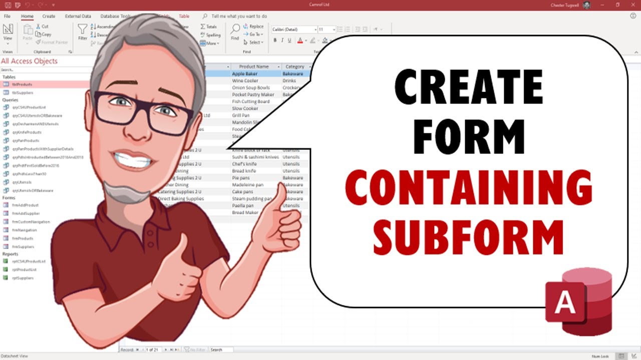 How to Create a FORM WITH SUBFORM in MS Access | The Introduction to MS Access Course